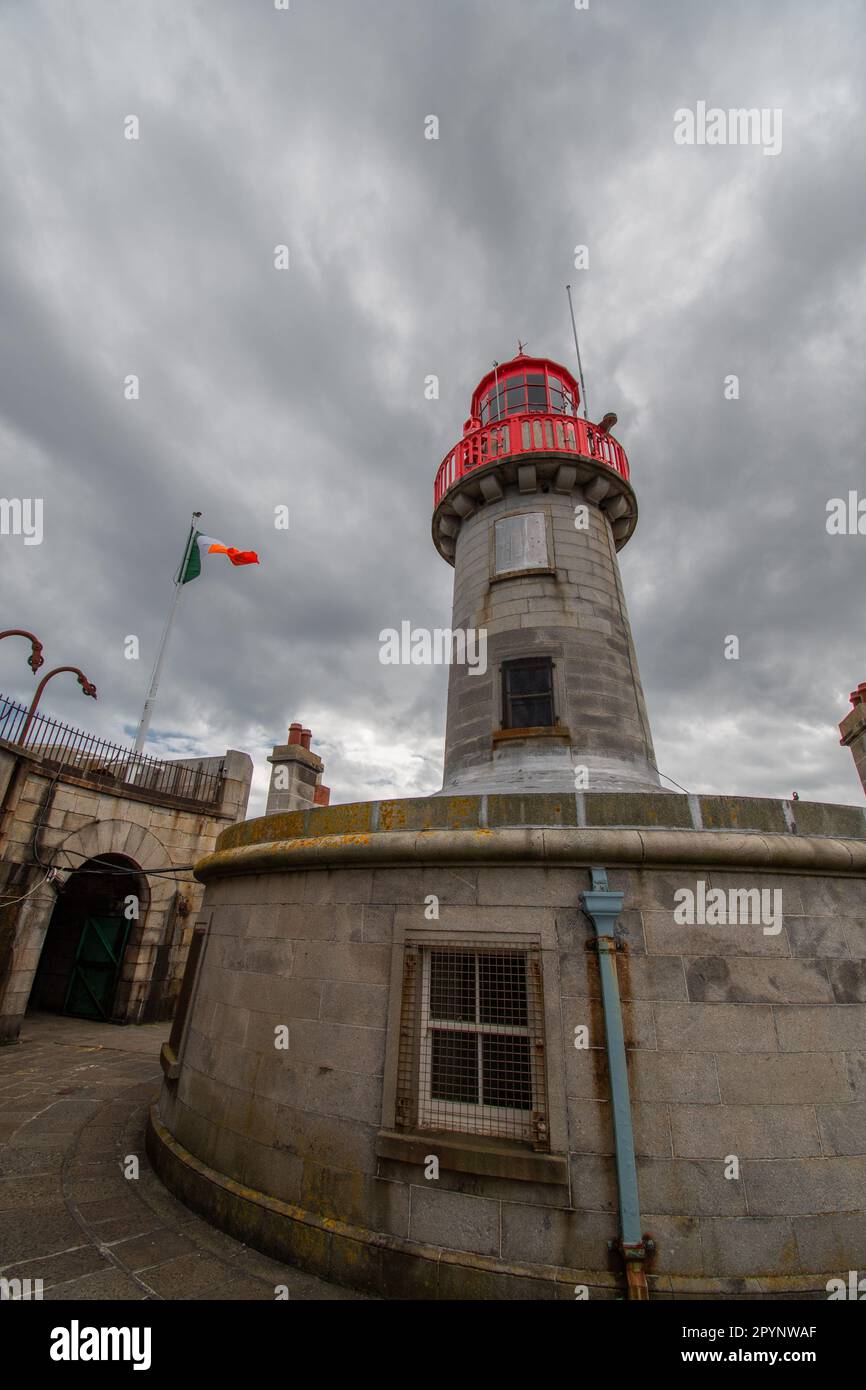 A picturesque view of the Dun Laoghaire Lighthouse in Dublin, Ireland ...