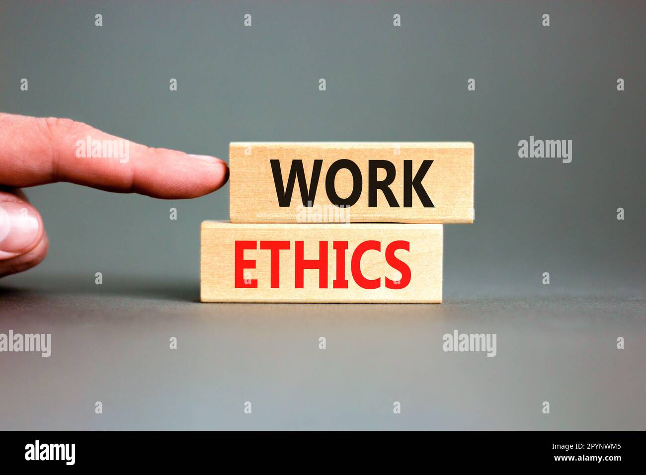 Work ethics symbol. Concept words Work ethics on beautiful wooden block ...