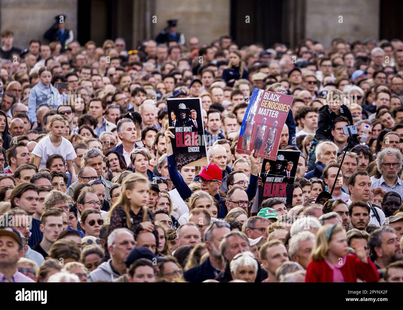 AMSTERDAM - A silent protest during the 2 minutes of silence on the ...