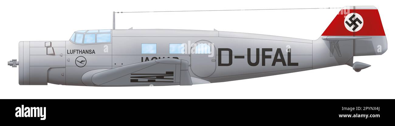 Junkers Ju 60 (D-UFAL, “Jaguar”), Lufthansa, 1936 Stock Photo - Alamy