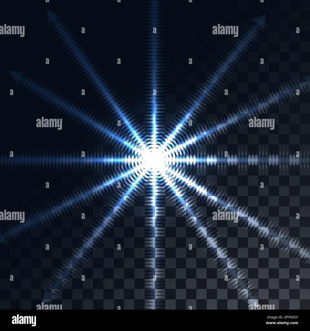 Blue glowing transparent sunbeam, flash, a highlight of energy rays, a ...