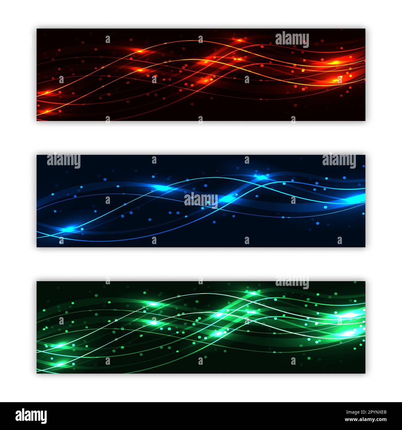 A set of three abstract multicolored background textures of posters ...