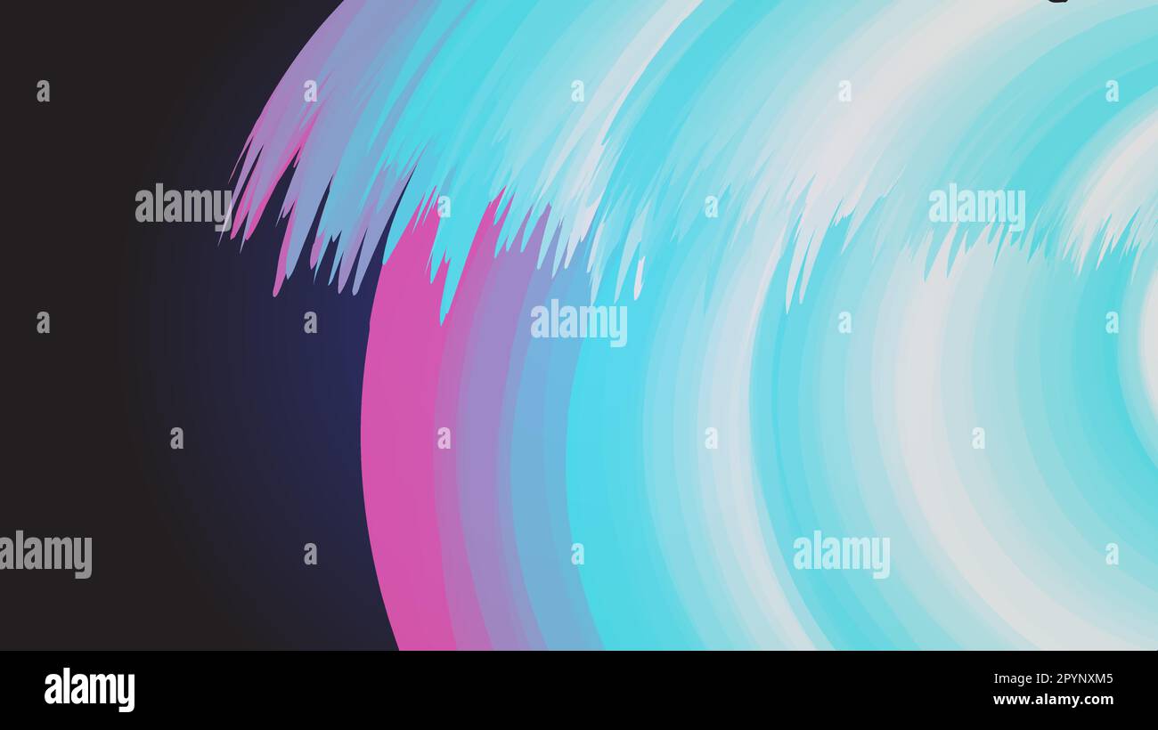 Abstract blue and violet rounded twisted circular cosmic rainbow ...