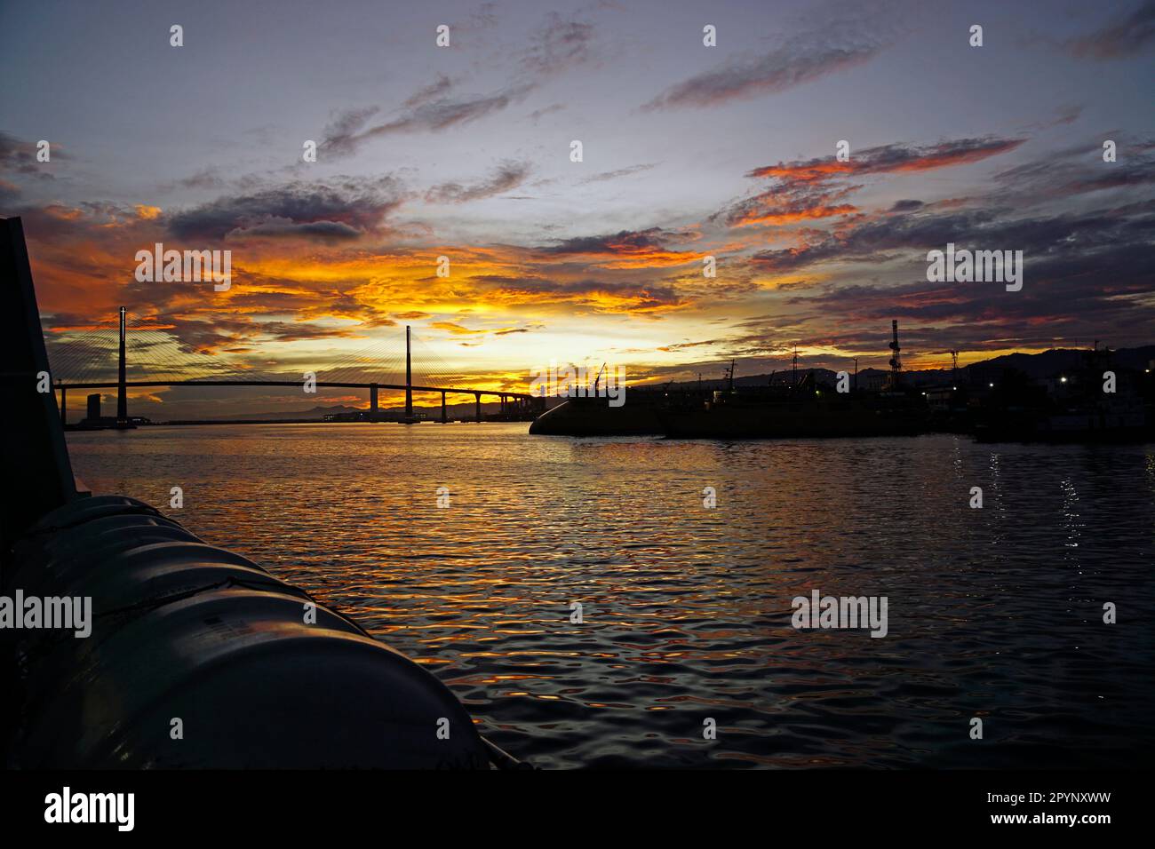 senic sunset over the harbor of cebu island Stock Photo - Alamy