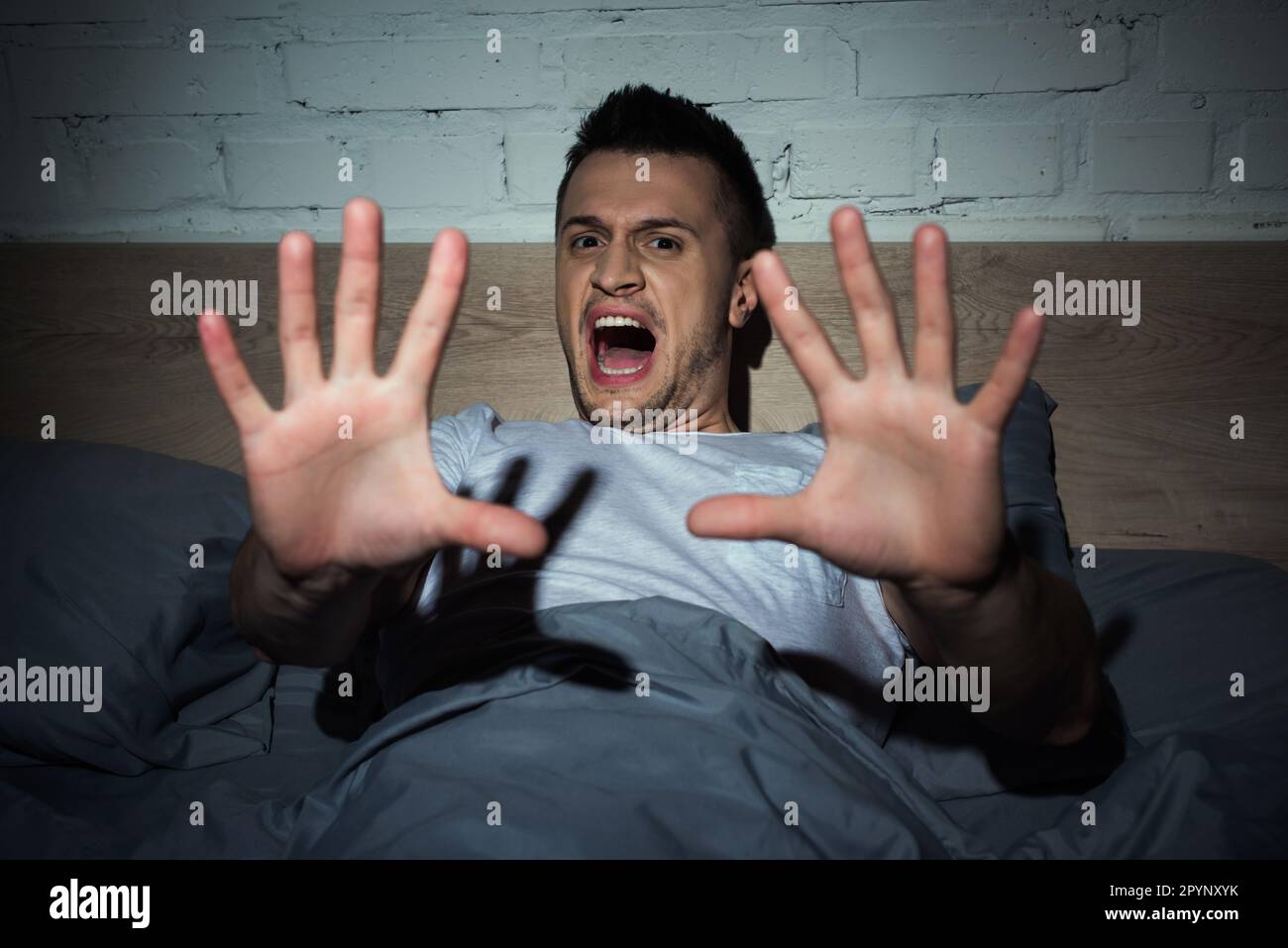 Scared loud man hi-res stock photography and images - Alamy