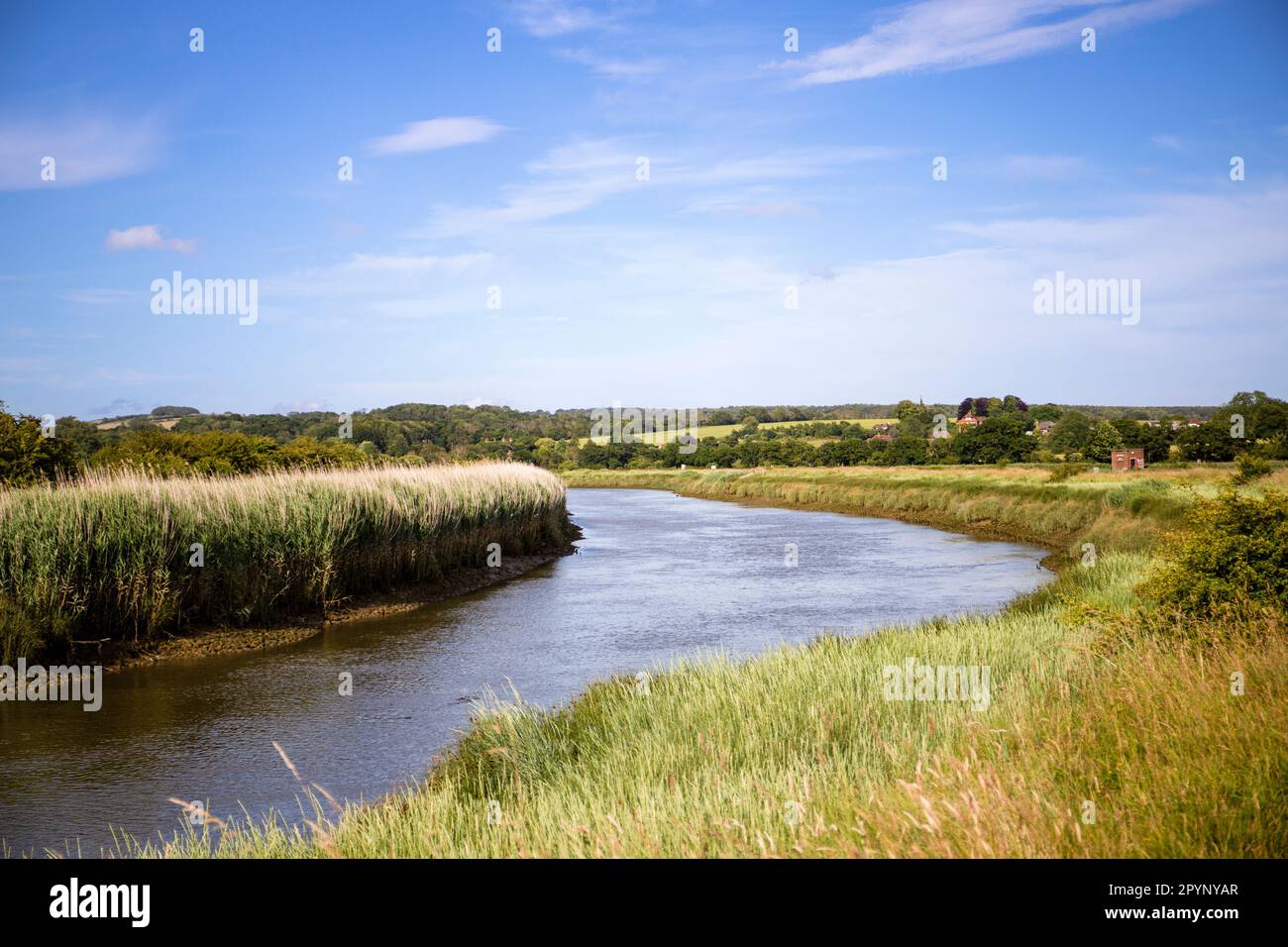 Beautiful countryside view of the River Arun in Arundel, UK Stock Photo ...