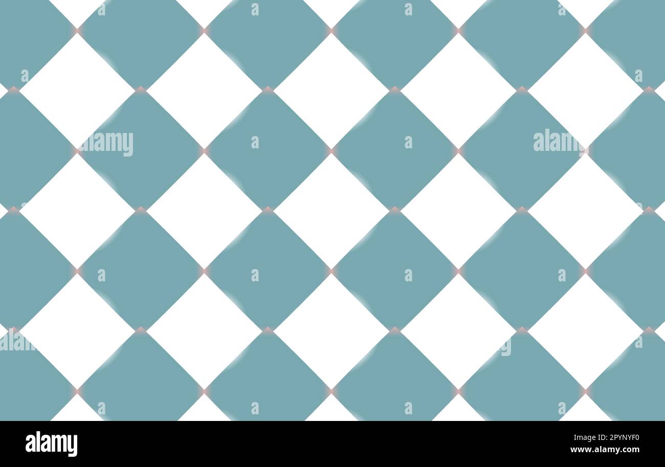 Abstract texture of light blue and white squares of rhombuses, ceramic luminous tiles. The ...