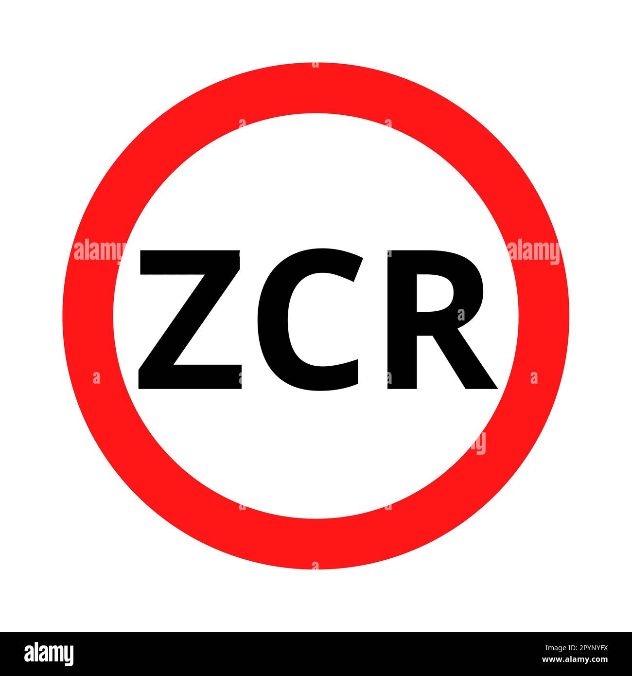 ZCR restricted traffic zone symbol icon called zone a circulation ...