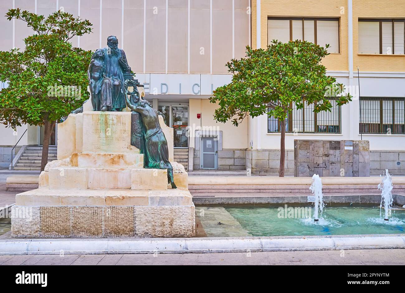 The bronze Cayetano del Toro monument on the massive stone pedestal ...