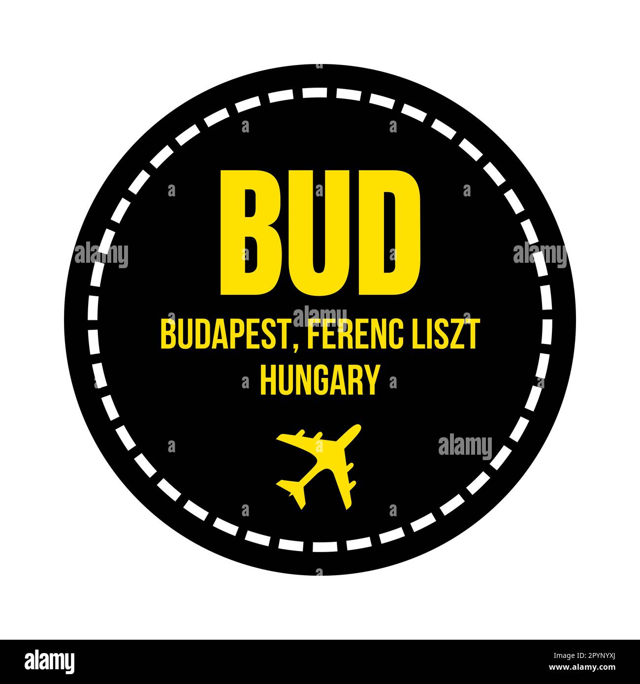 BUD Budapest airport symbol icon Stock Photo - Alamy