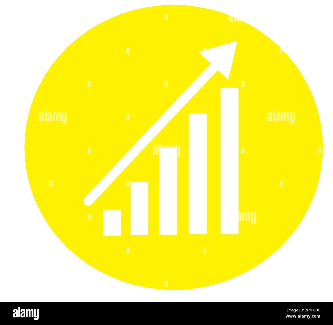 Yellow Upward Trend Up Arrow Bar Graph Stock Vector Image & Art - Alamy