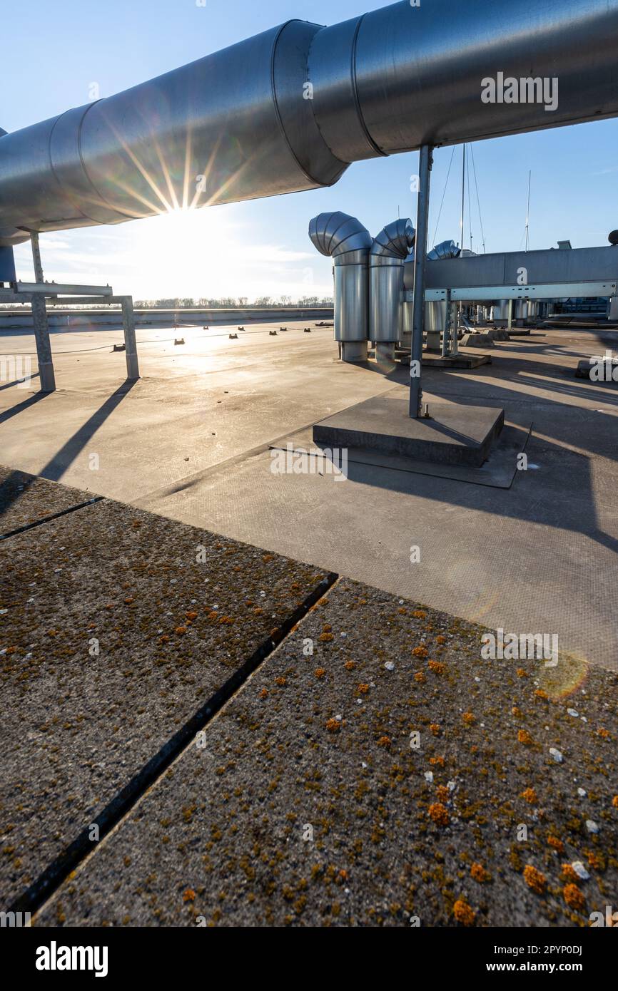 External unit of commercial air conditioning and ventilation system ...