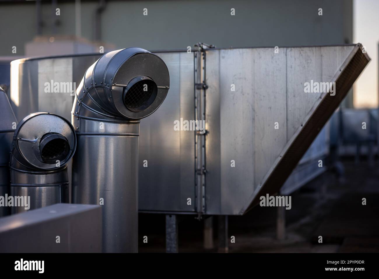 External unit of commercial air conditioning and ventilation system ...