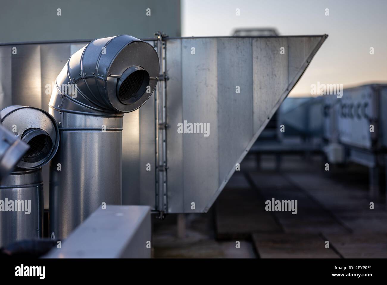 External unit of commercial air conditioning and ventilation system ...