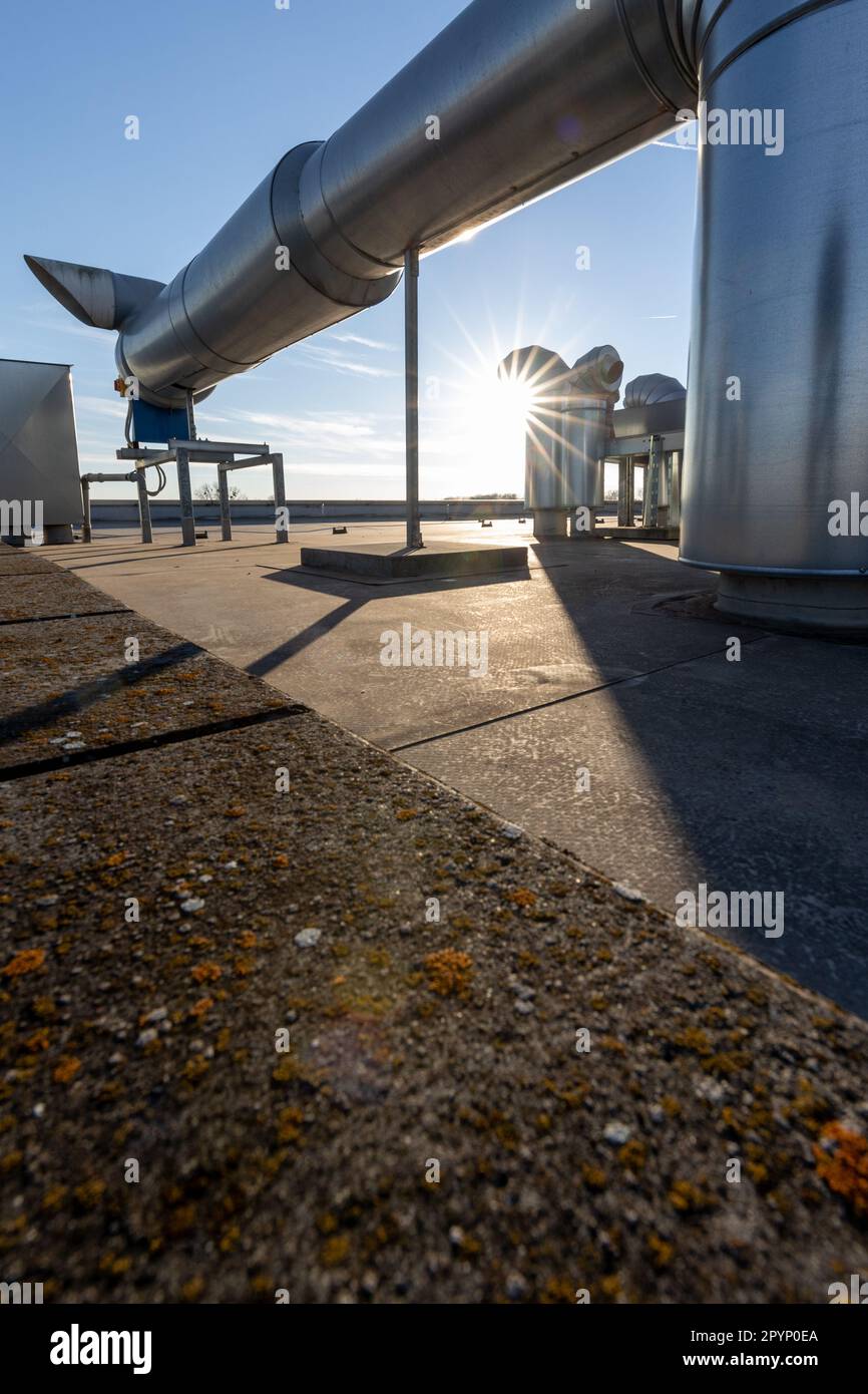 External unit of commercial air conditioning and ventilation system ...