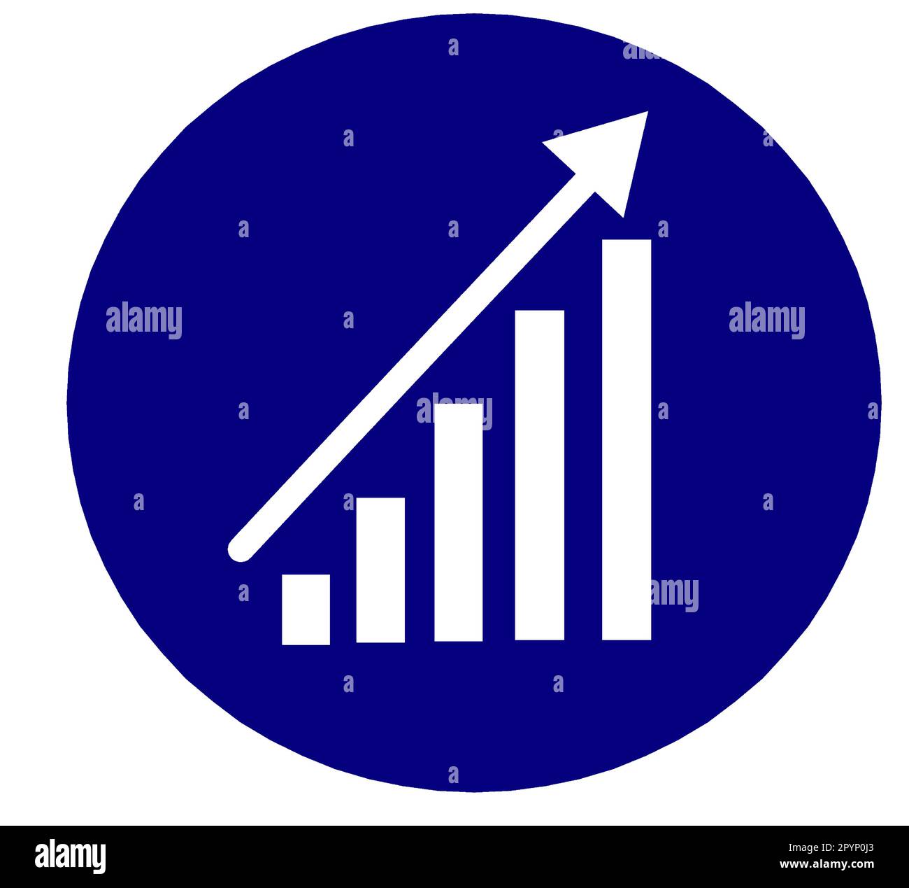 Blue Upward Trend Up Arrow Bar Graph Stock Vector Image & Art - Alamy