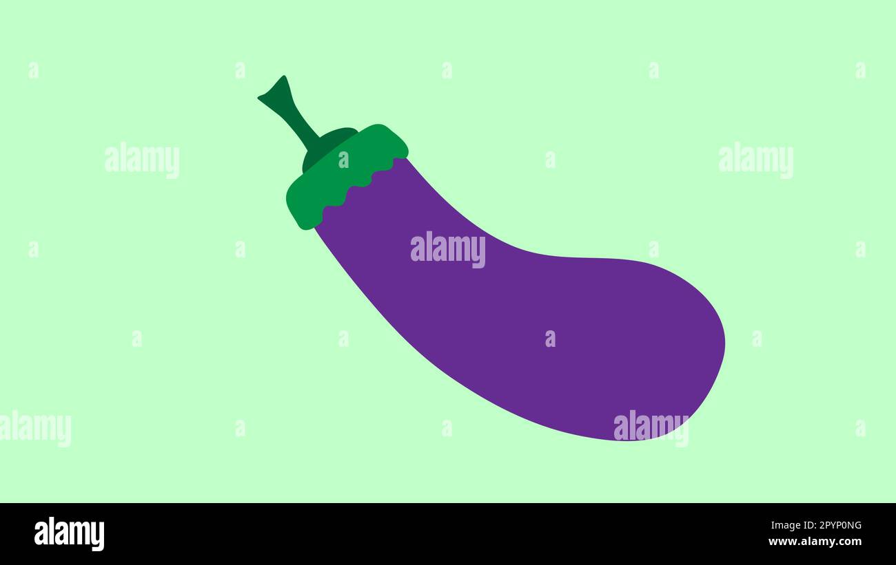 Fresh juicy fruit - eggplant vector icon isolated on white background ...