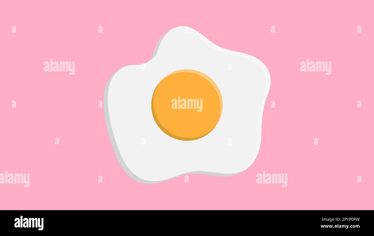 omelet on a pink background, vector illustration. delicious scrambled ...