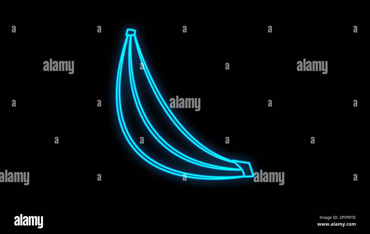 Banana neon sign, bright signboard, light banner. Night club logo ...