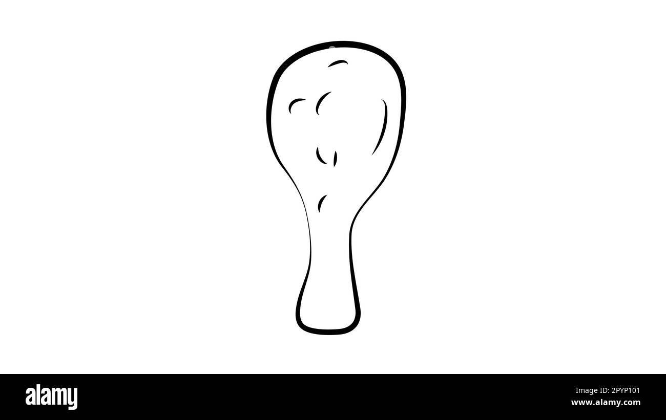 Handdrawn Chicken's leg doodle icon. Hand drawn black sketch. Sign ...