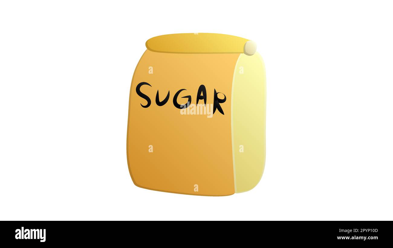 package with sugar on a white background, vector illustration. paper ...