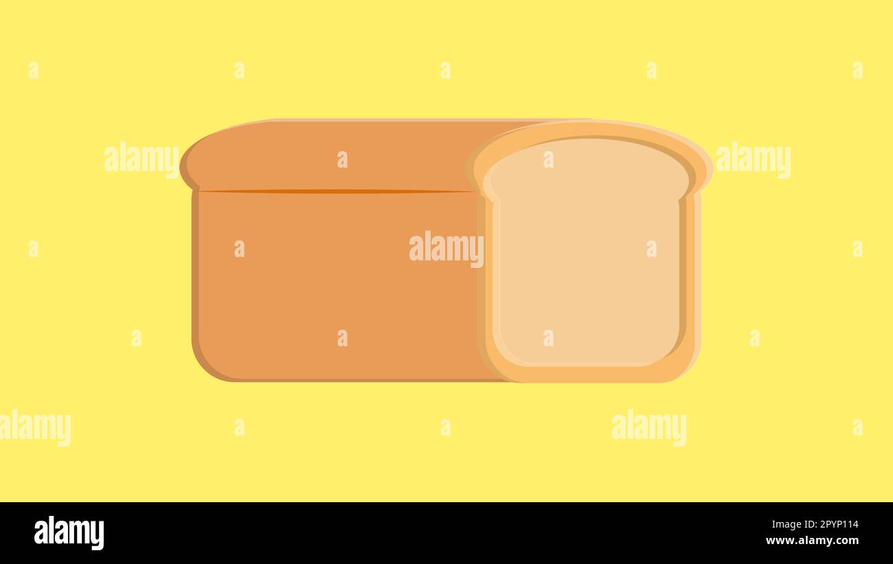 bread on a yellow background. vector illustration. loaf of bread for ...