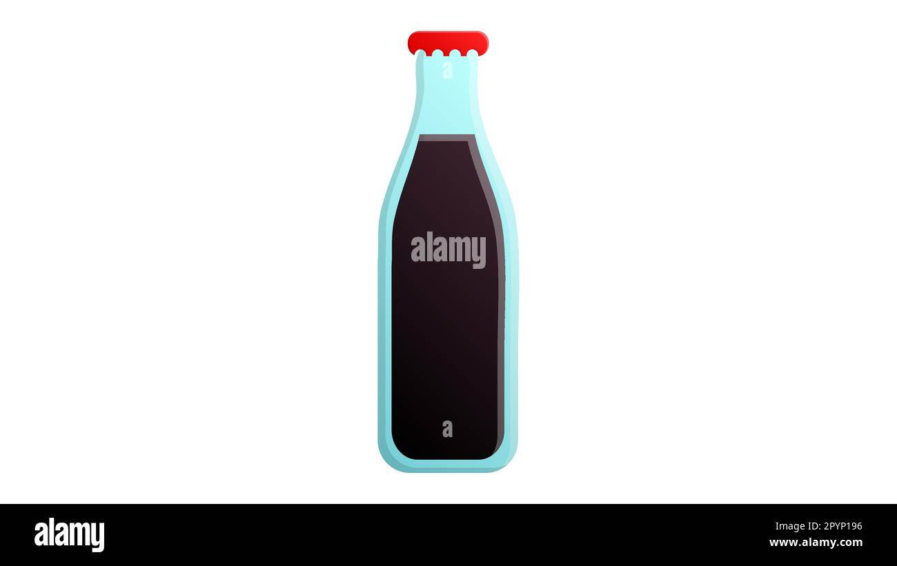 coca-cola black color in a glass bottle on a white background, vector ...