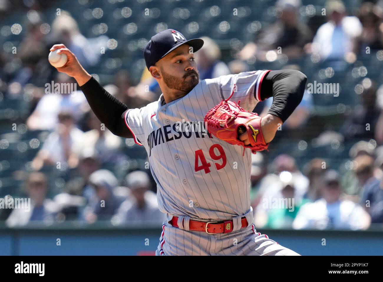 Minnesota Twins starting pitcher Pablo Lopez throws against the Chicago ...