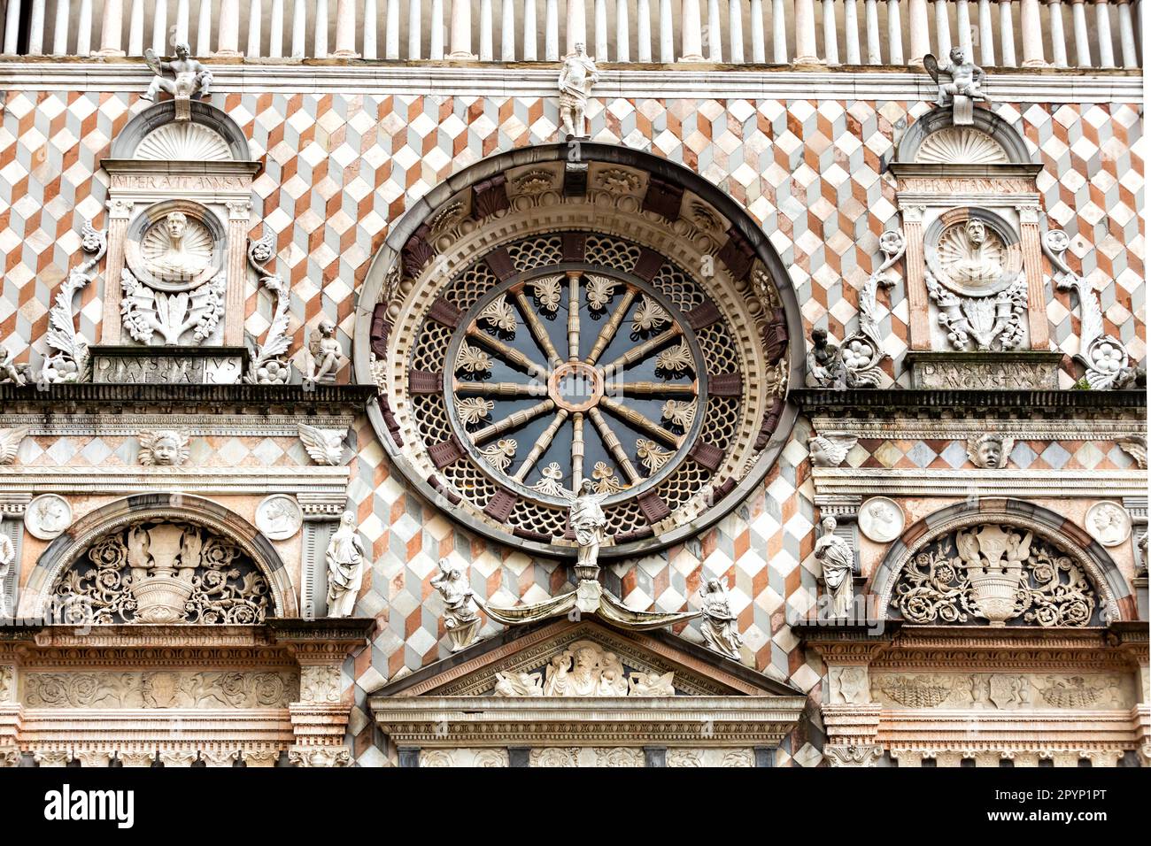 Rose window of the Santa Maria Maggiore church in Bergamo Upper Town ...