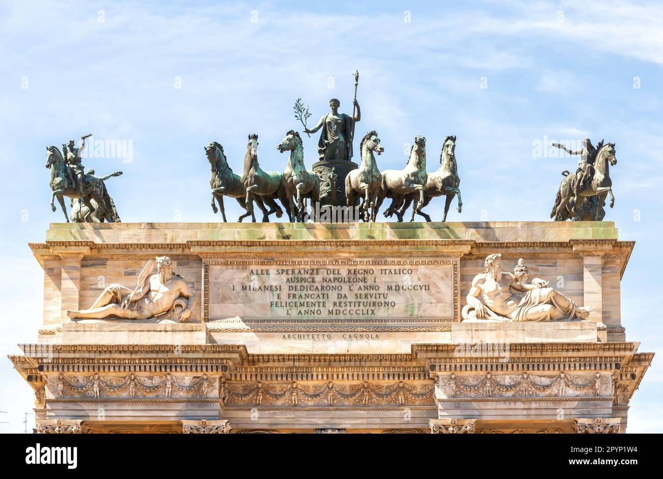 The gate Porta Sempione in Milan, Italy Stock Photo - Alamy