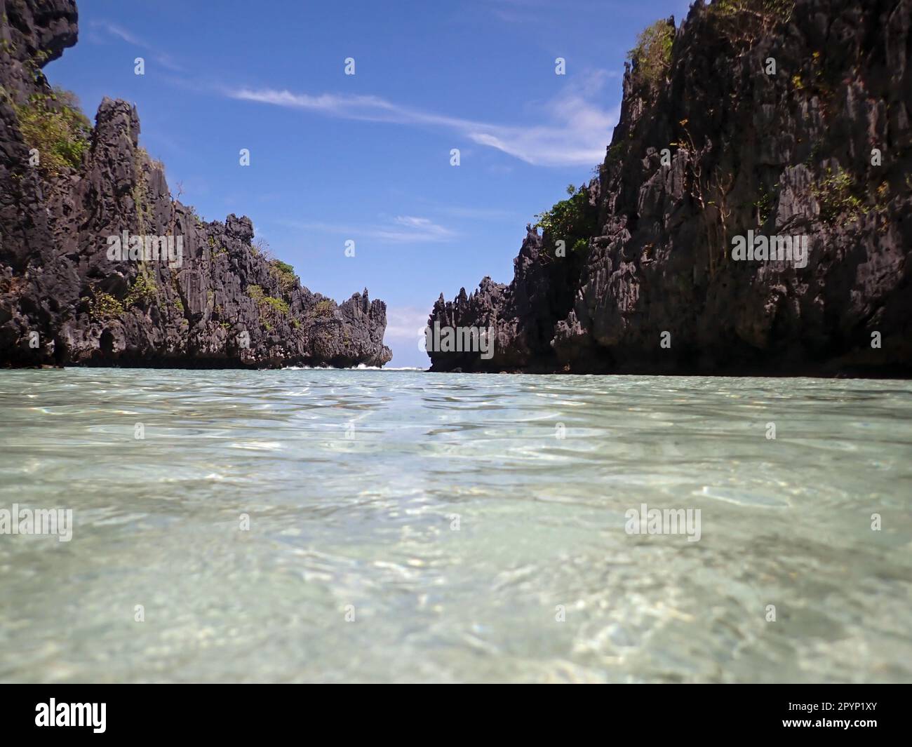 hidden lagoon at the archipelago of el nido at the philippines Stock ...