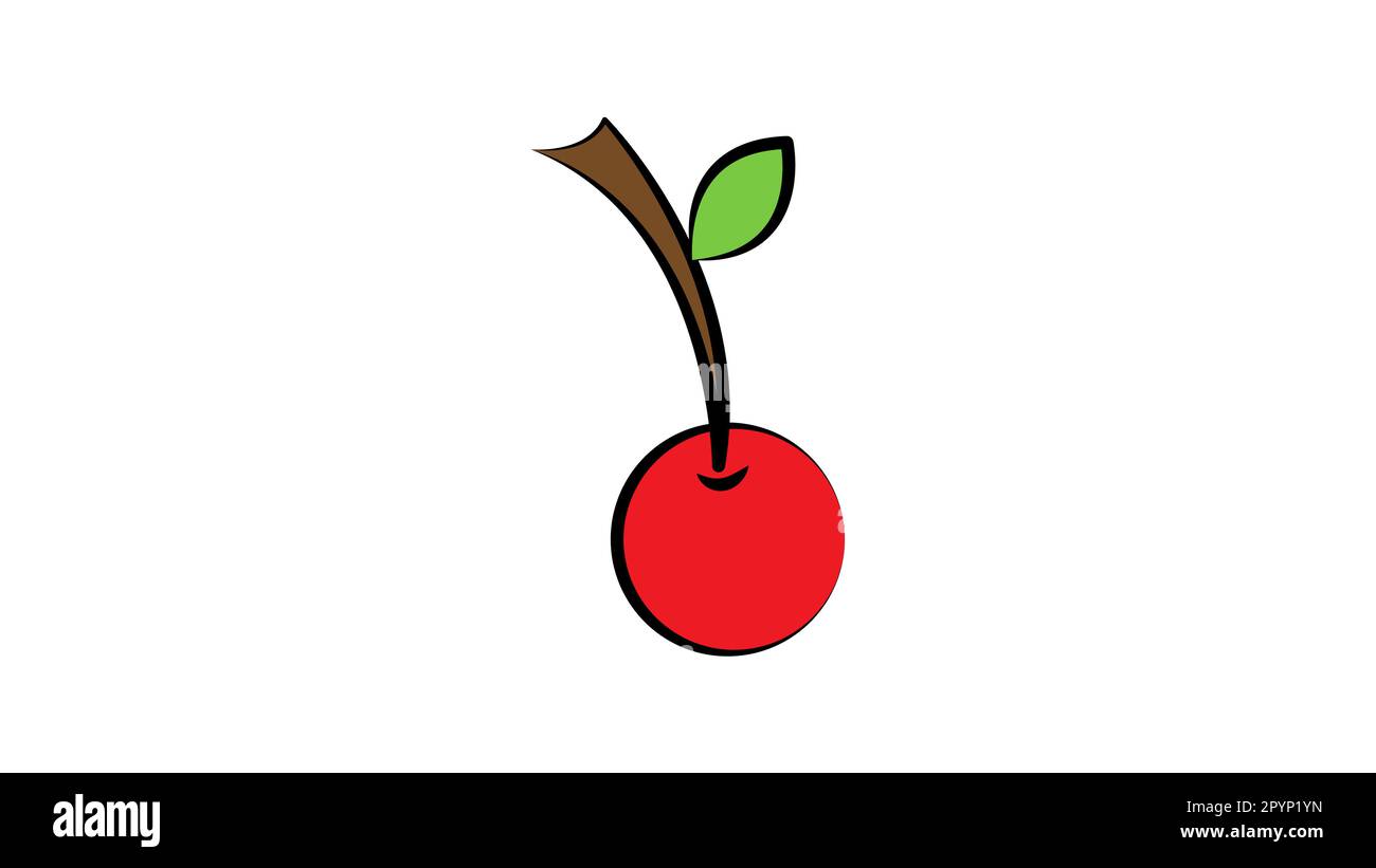 Cherries or cherry flat vector icon isolated on white background design ...