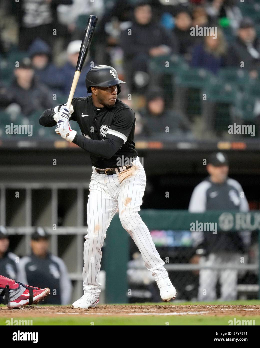 Chicago White Sox's Tim Anderson waits for a pitch in a baseball game ...