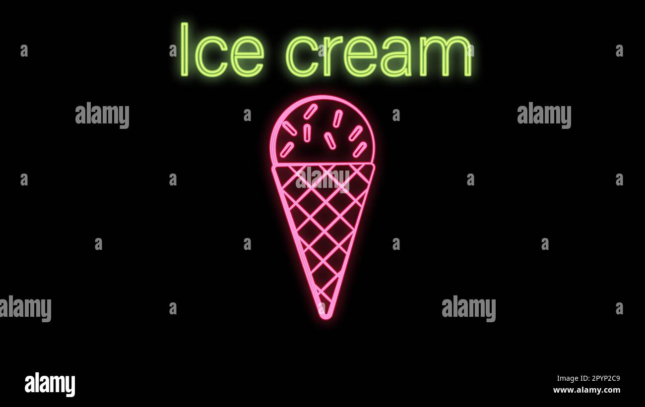 appetizing ice cream, a ball in a waffle cup, on a black background ...