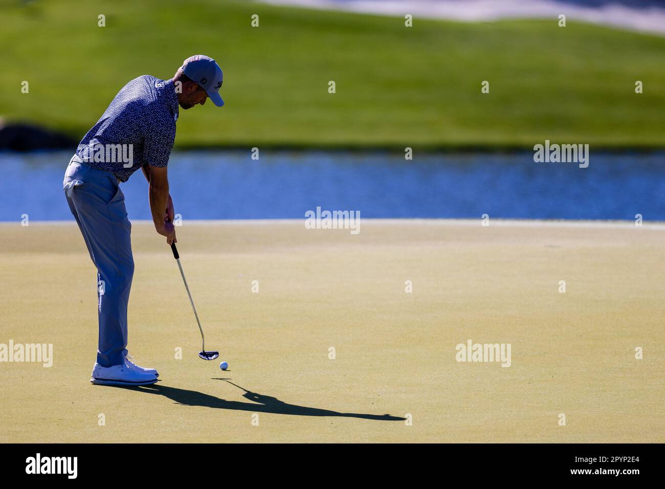 Charlotte, NC, USA. 4th May, 2023. Webb Simpson putts for birdie on the ...