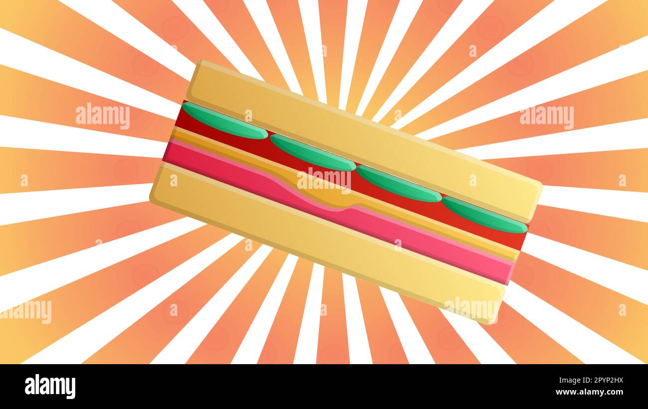 appetizing, delicious sandwich, vector illustration. sandwich on a ...