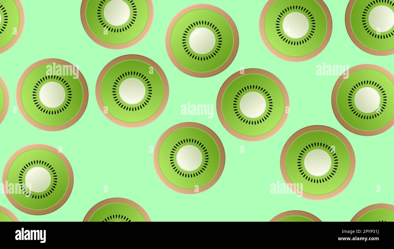 Seamless pattern with hand drawn kiwi isolated on white background ...