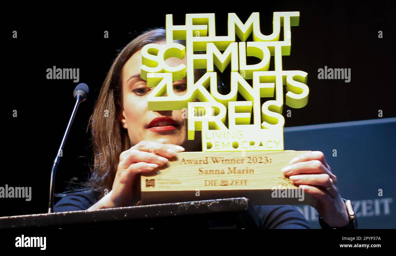 Hamburg, Germany. 04th May, 2023. Sanna Marin, outgoing Finnish prime ...