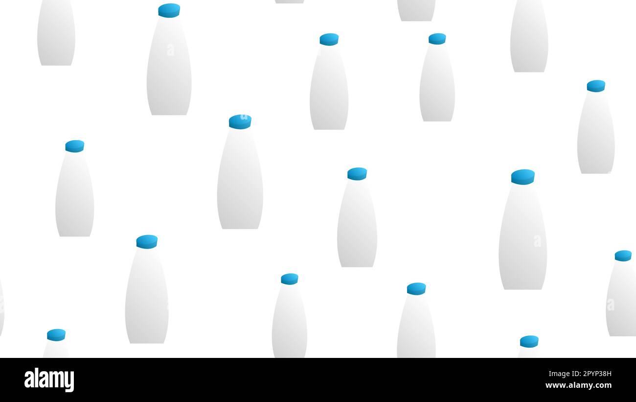 Seamless pattern with milk bottles. Vector template for wrapping paper ...