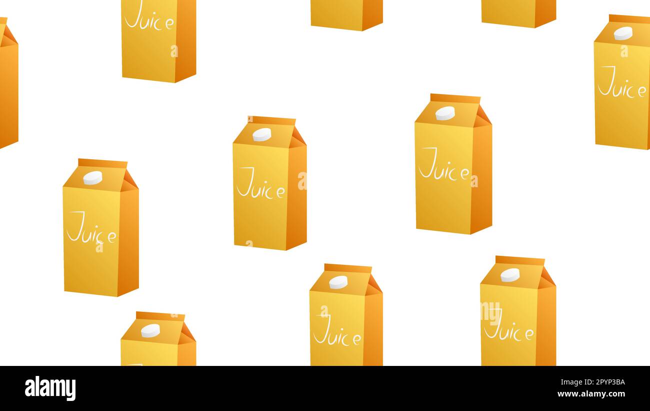 Juice, Beverages, Carton Package icon sign. Seamless pattern on a gray ...