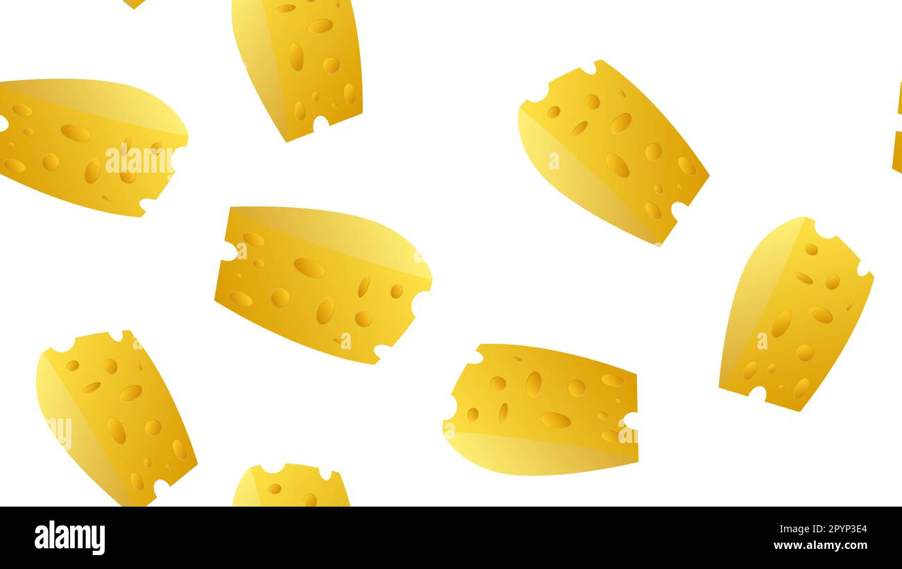 Cheese slice vector seamless pattern on a white background for ...