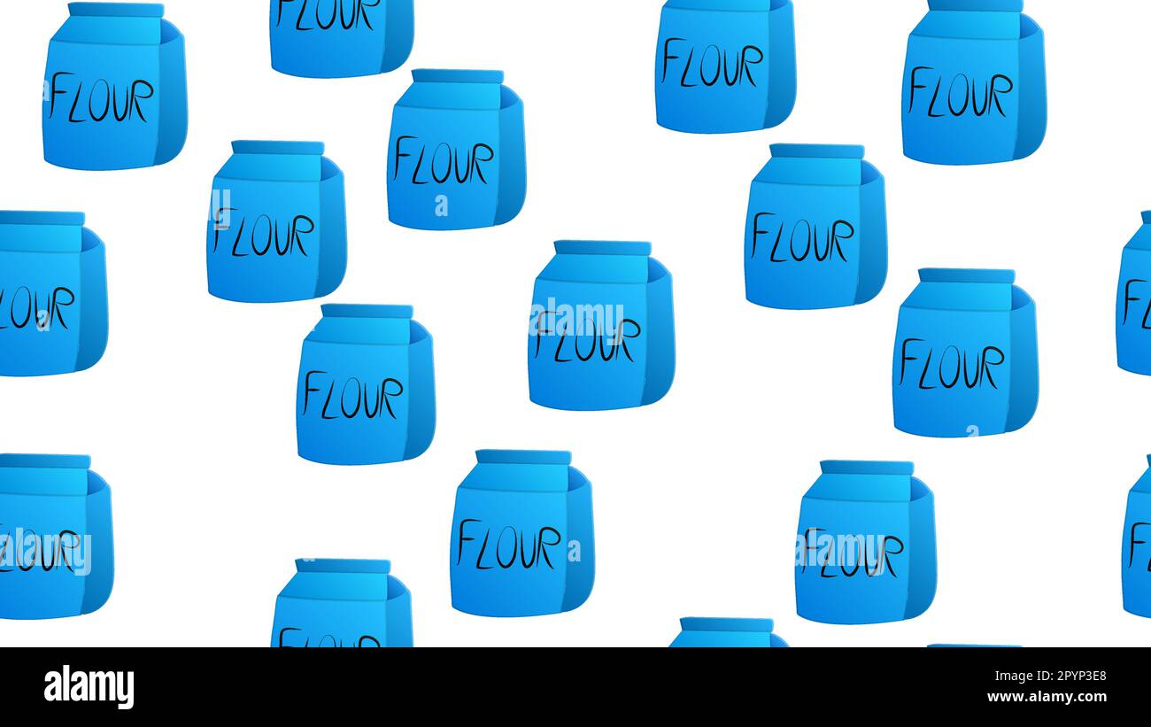 package of flour on a white background. vector illustration, pattern ...