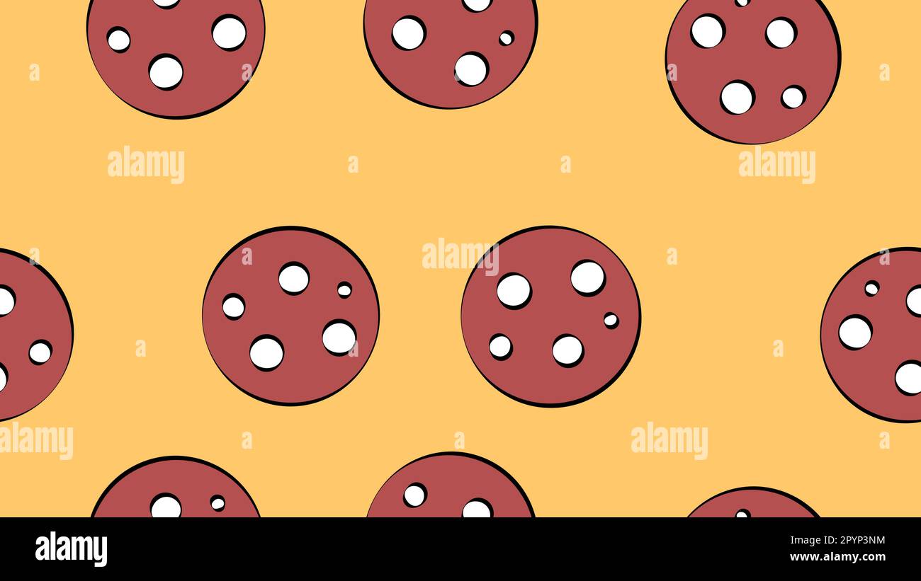 sausage on an orange background, vector illustration. round piece of ...