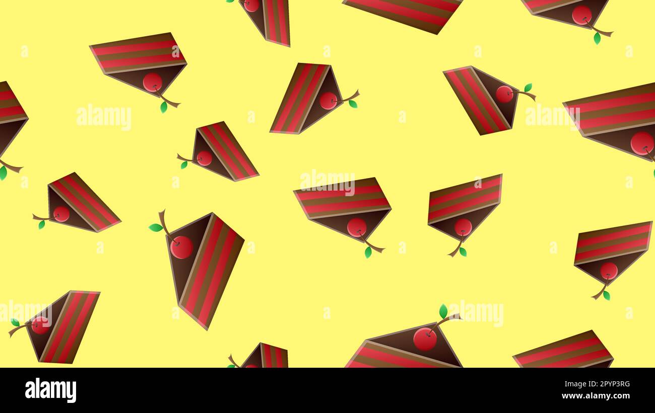 Sweet cake slices vector seamless pattern. Delicious desserts ...