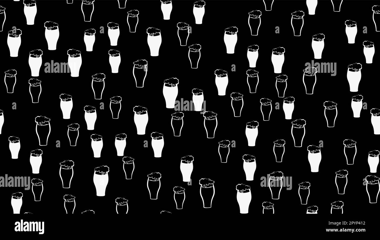 Texture seamless pattern of many colored glasses of mugs with frothy ...
