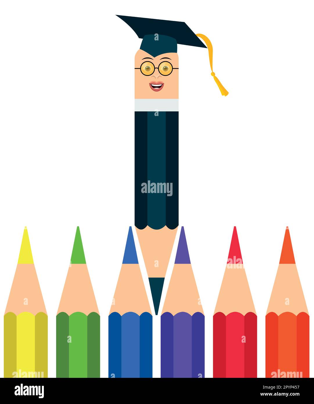 Black pencil representing a graduated person Stock Vector Image & Art ...