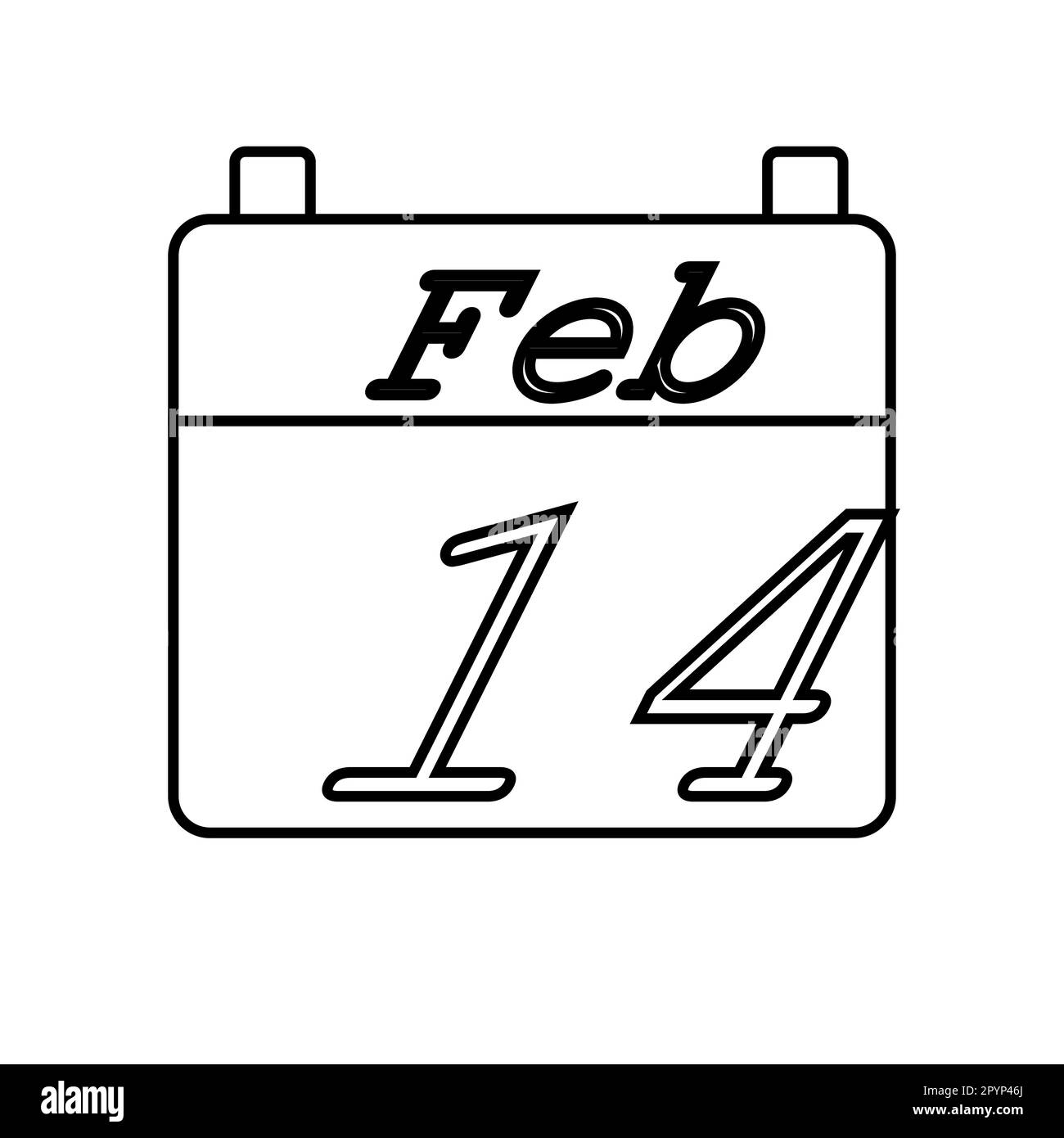 Black and white linear simple icon of a beautiful calendar with the ...