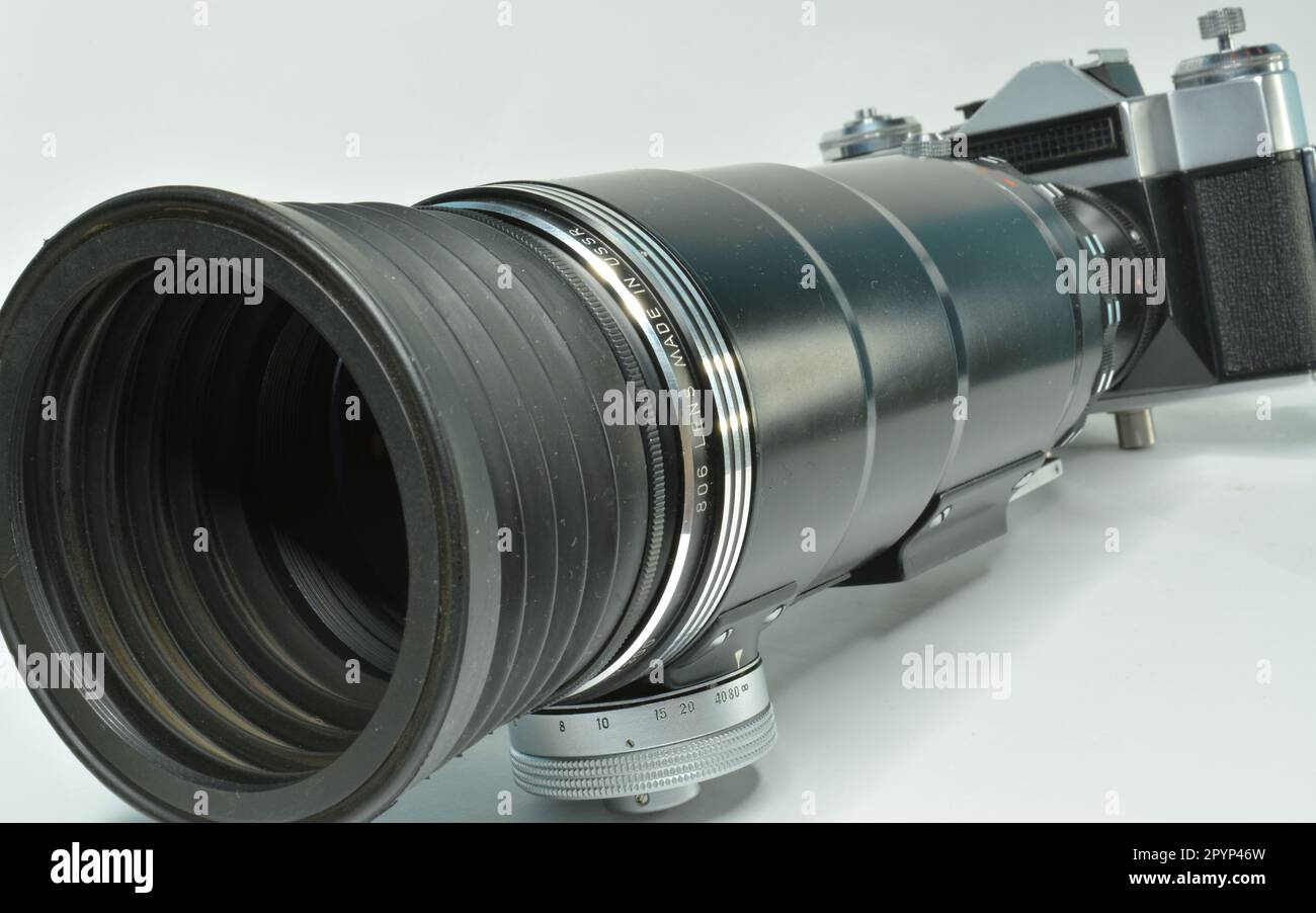 The 300mm lens on Photosniper camera made in USSR Stock Photo - Alamy