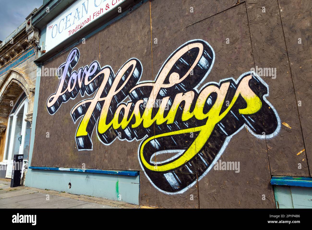 'Love Hastings' graffiti at the White Rock Hastings waterfront ...