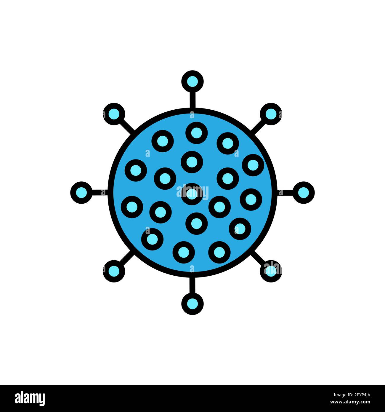 Blue icon of medical chinese virus microbe dangerous deadly strain ...